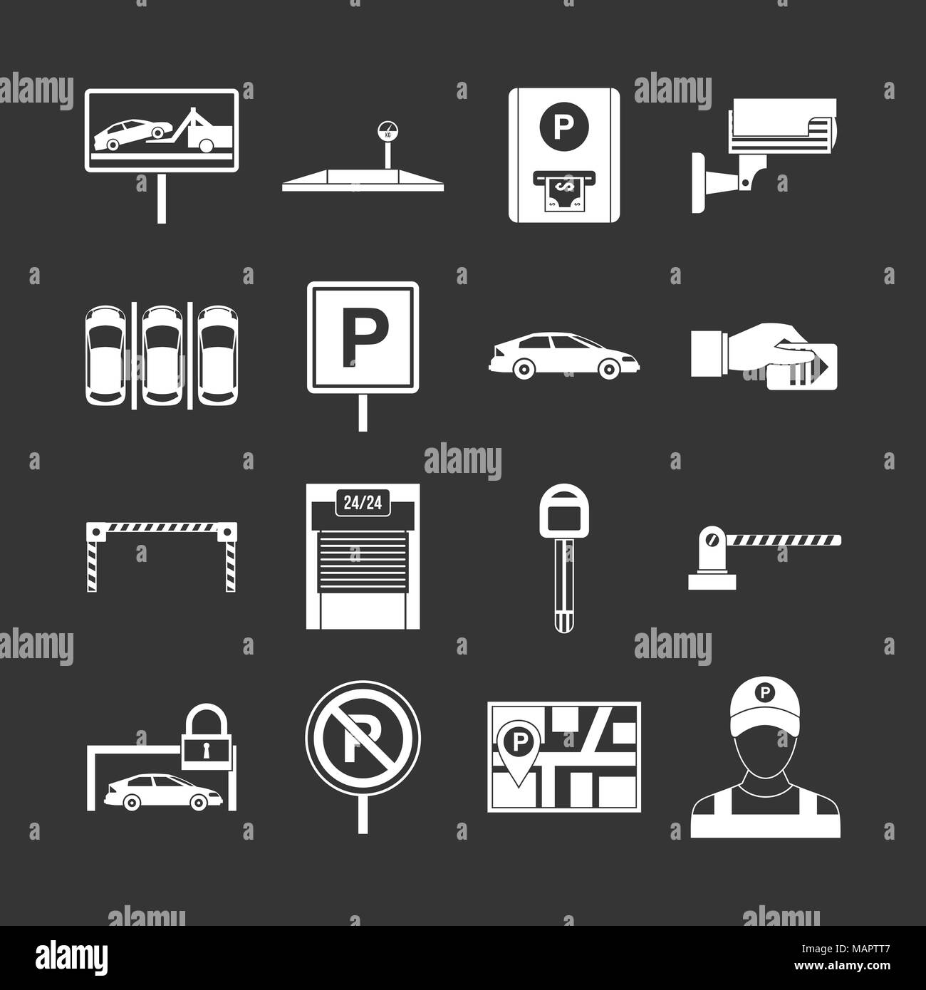Car parking icons set grey vector Stock Vector Image & Art - Alamy