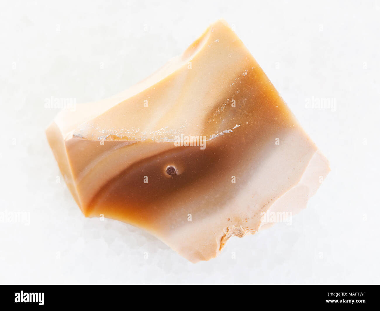macro shooting of natural mineral rock specimen - brown Flint stone on ...