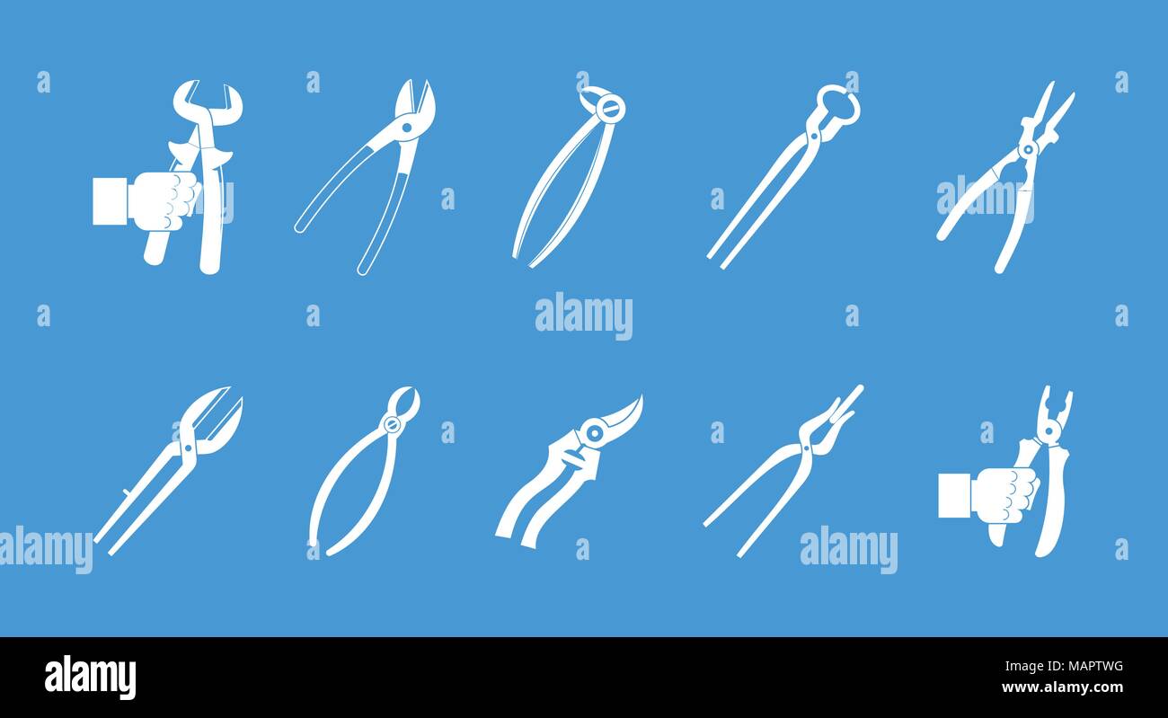 Pliers icon blue set vector Stock Vector Image & Art - Alamy