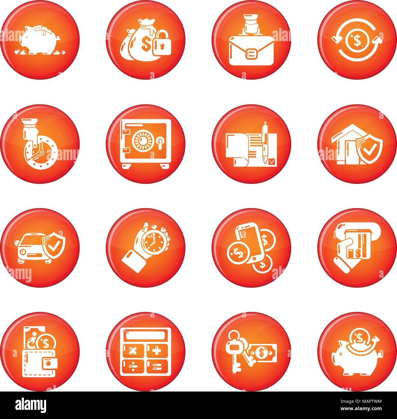Credit icons set red vector Stock Vector Image & Art - Alamy