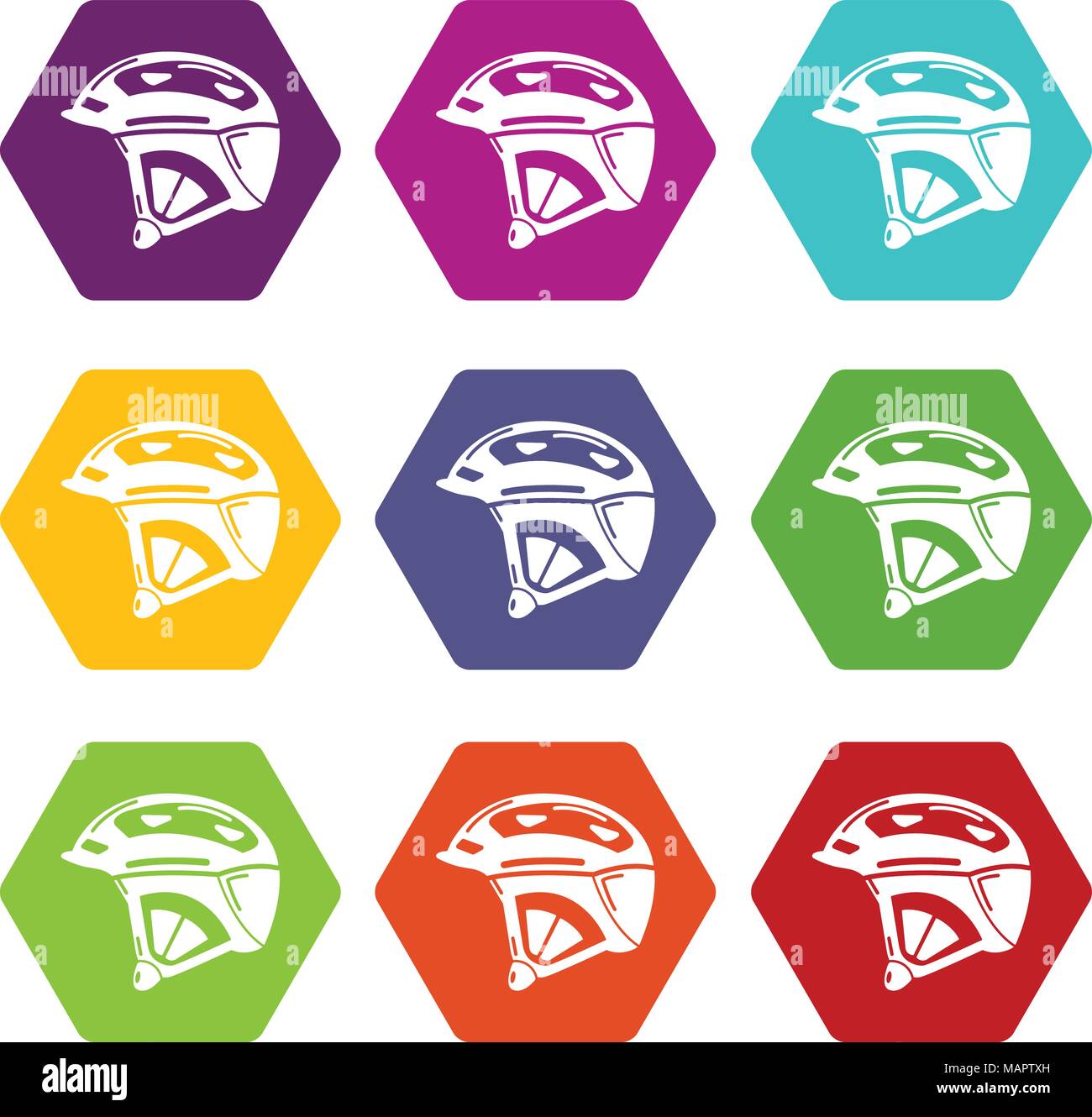 Bike helmet icons set 9 vector Stock Vector Image & Art - Alamy