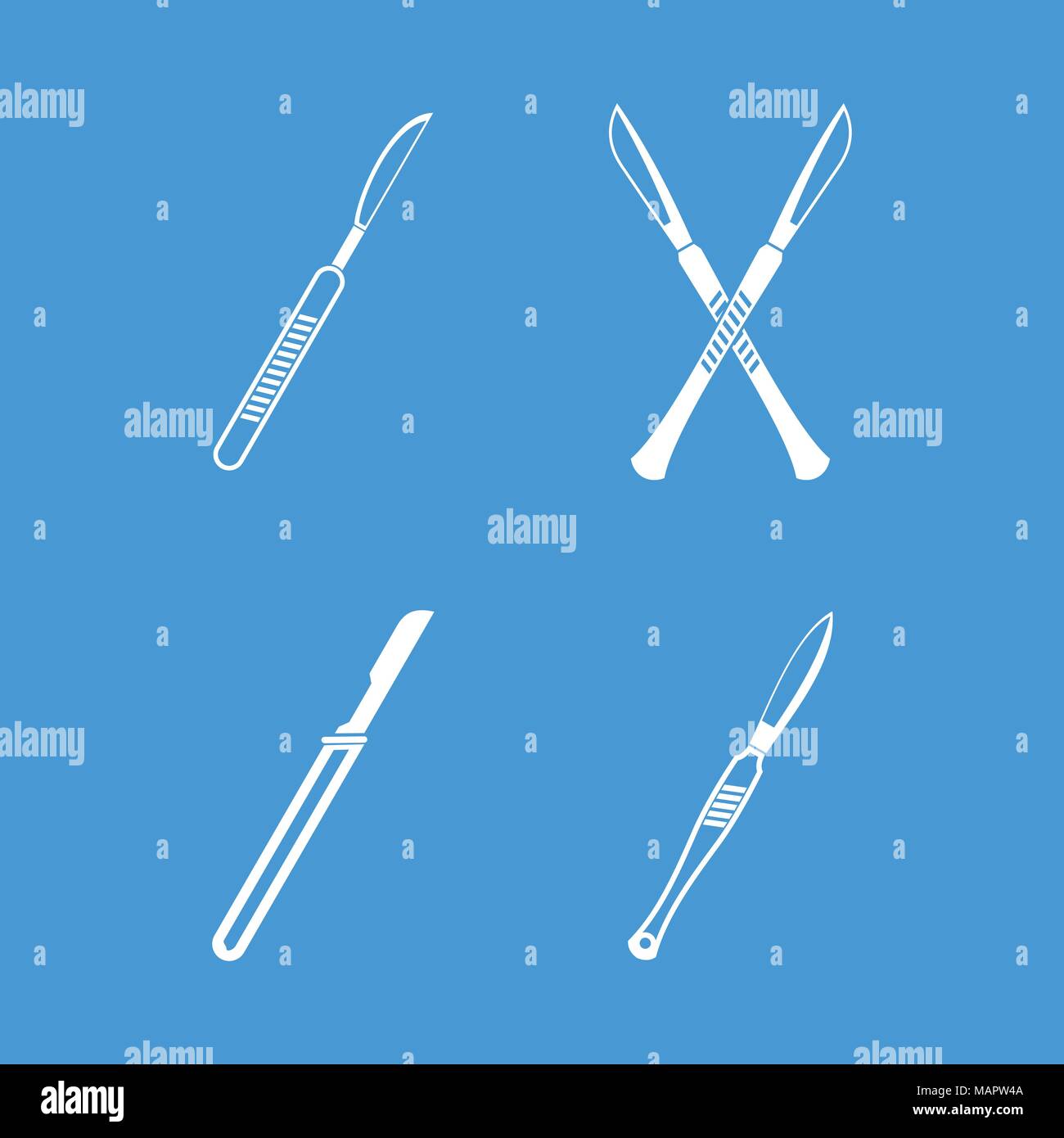 Scalpel icon blue set vector Stock Vector Image & Art - Alamy