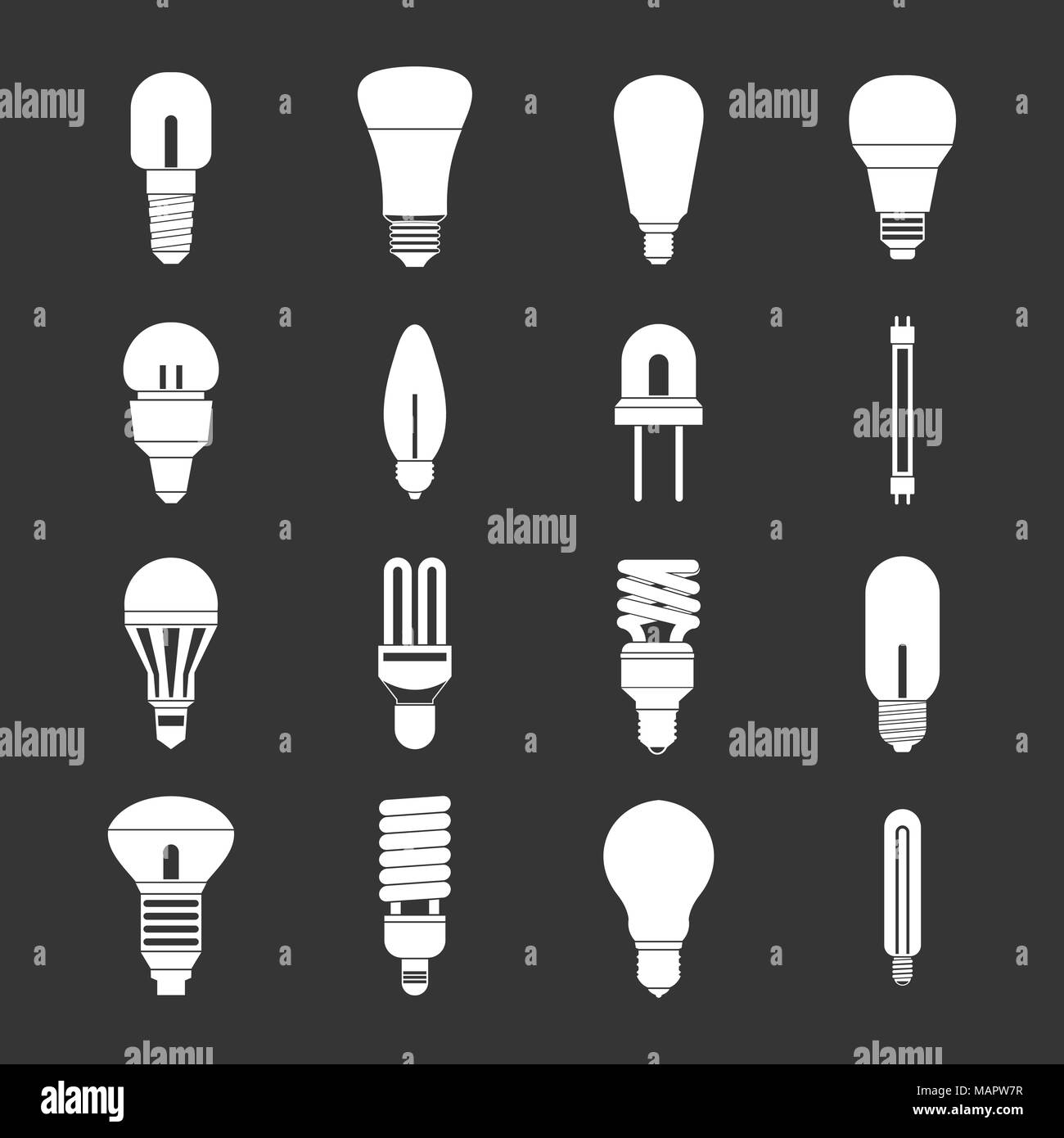 Light bulb icons set grey vector Stock Vector Image & Art - Alamy