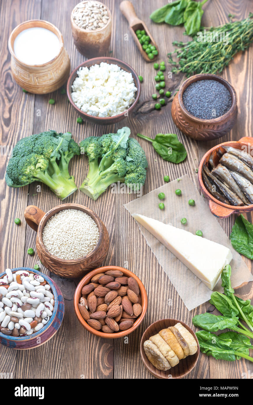 Food rich in calcium Stock Photo - Alamy