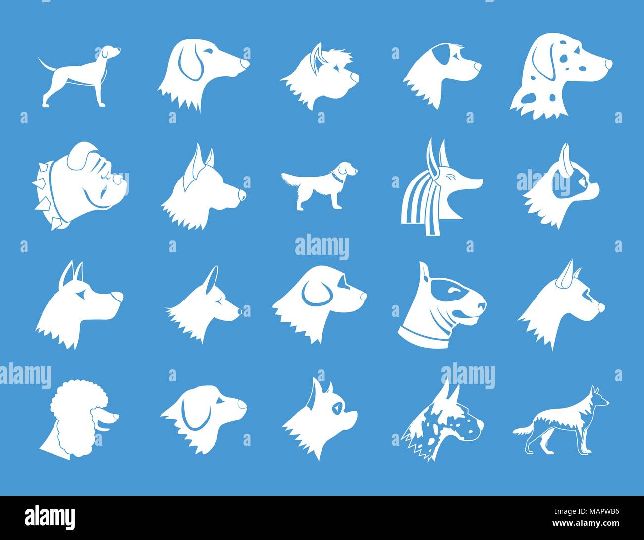 Dog icon blue set vector Stock Vector Image & Art - Alamy