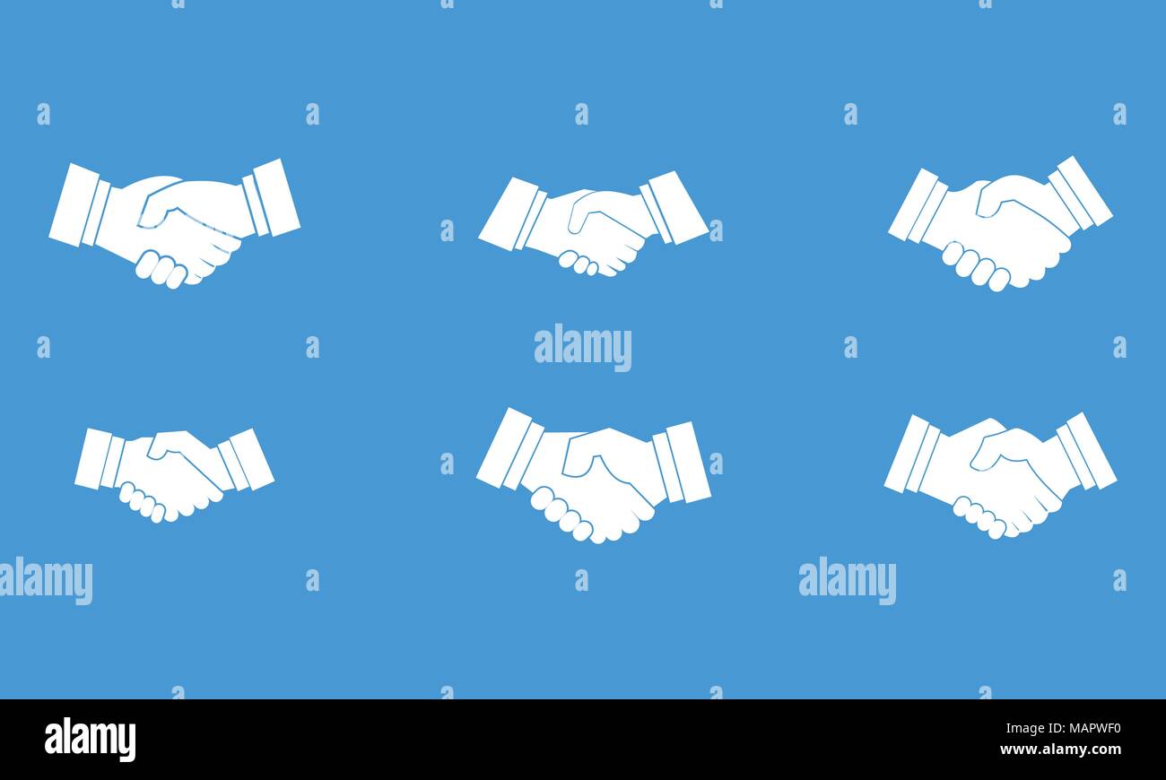 Handshake icon blue set vector Stock Vector Image & Art - Alamy