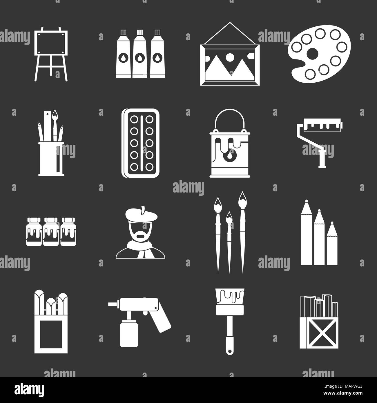 Painting icons set grey vector Stock Vector Image & Art - Alamy
