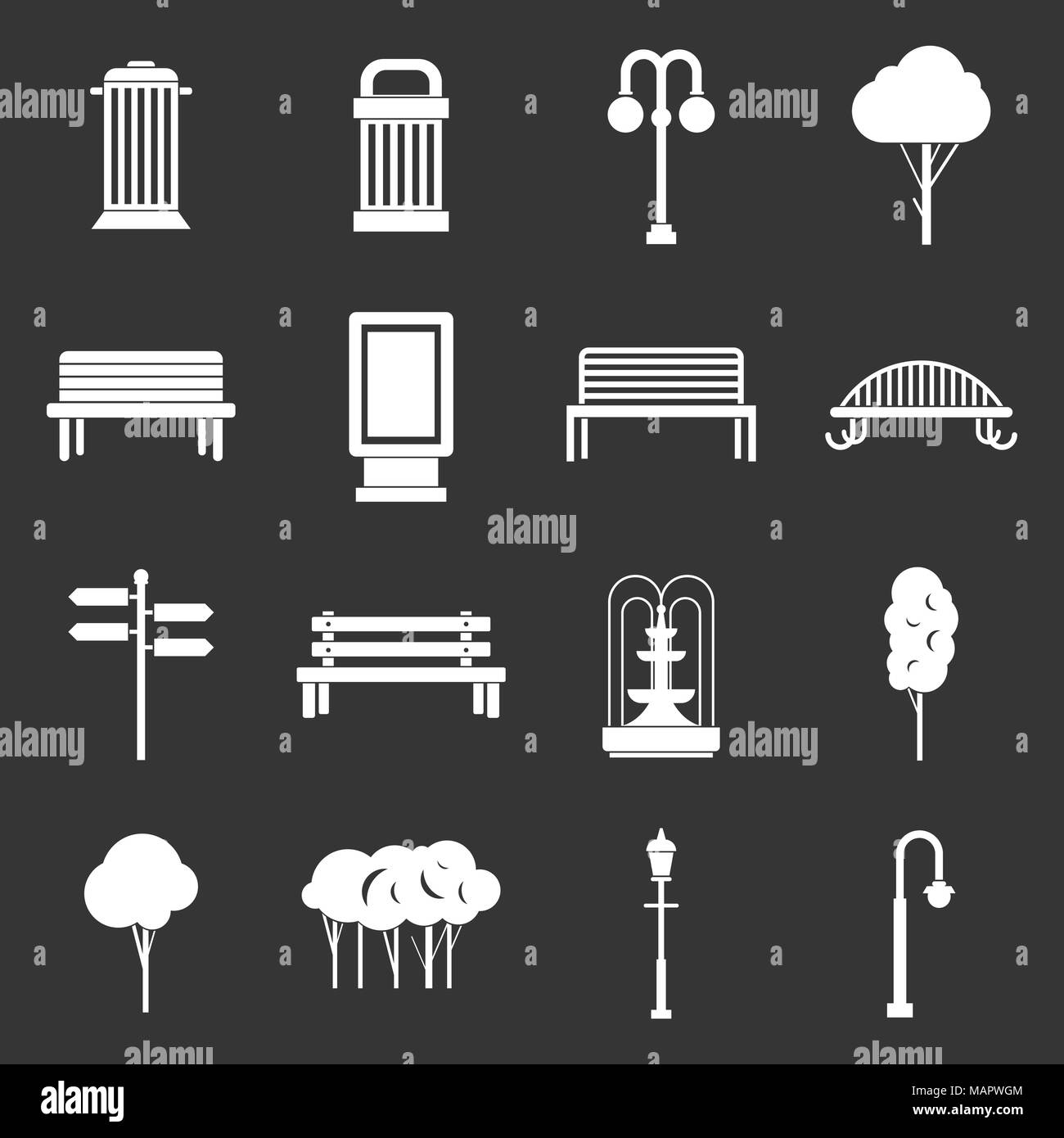 Park icons set grey vector Stock Vector Image & Art - Alamy