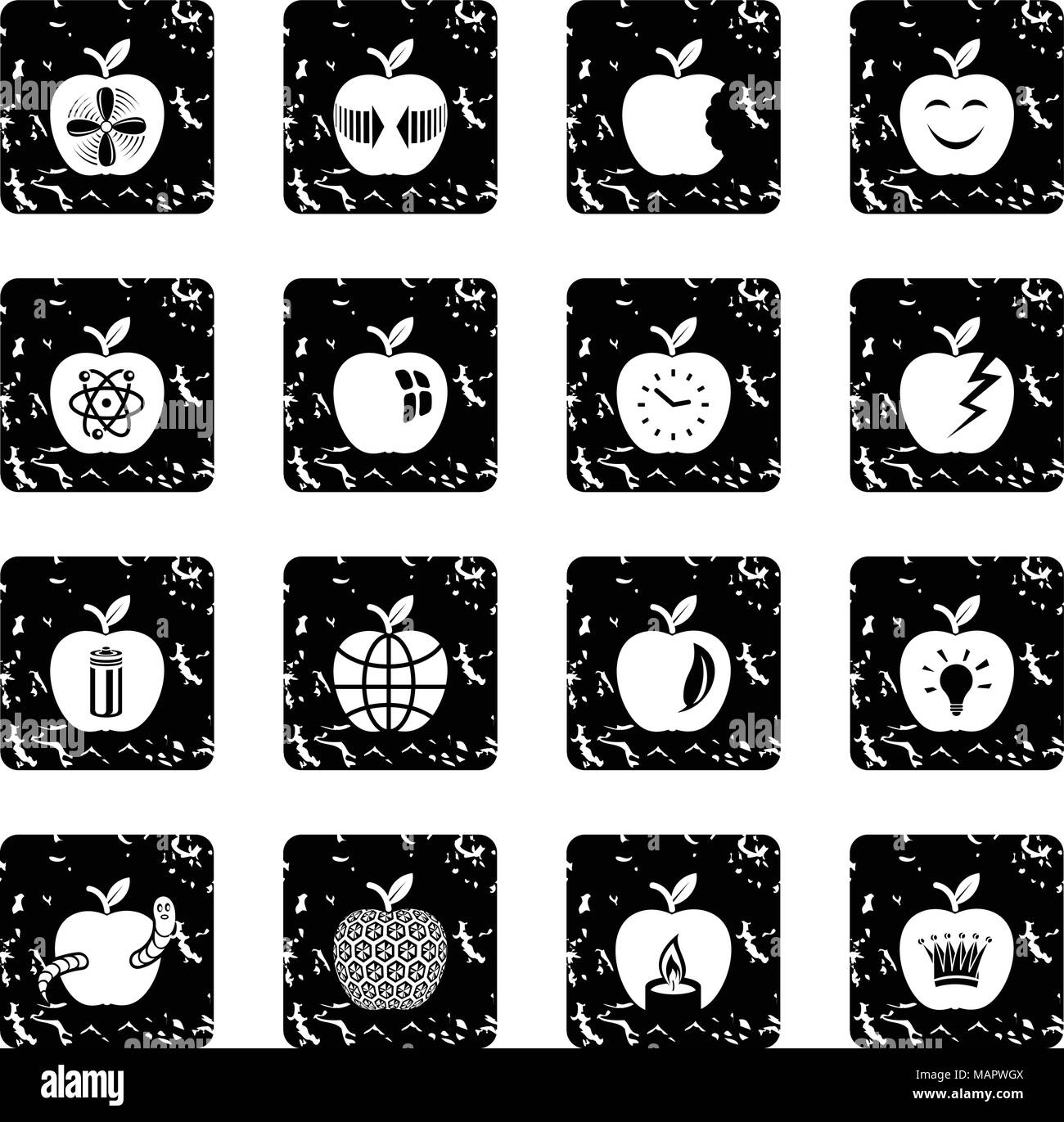 Apple logo icons set grunge vector Stock Vector Image & Art - Alamy