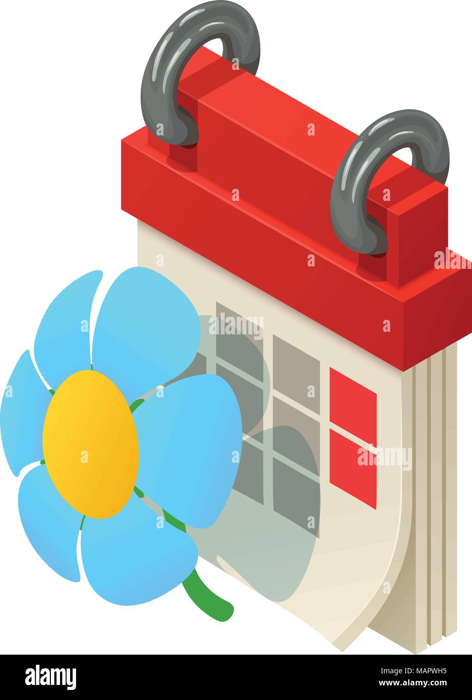 Summer calendar icon, isometric style Stock Vector Image & Art - Alamy