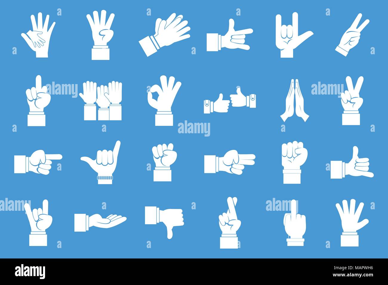 Hand sign icon blue set vector Stock Vector Image & Art - Alamy