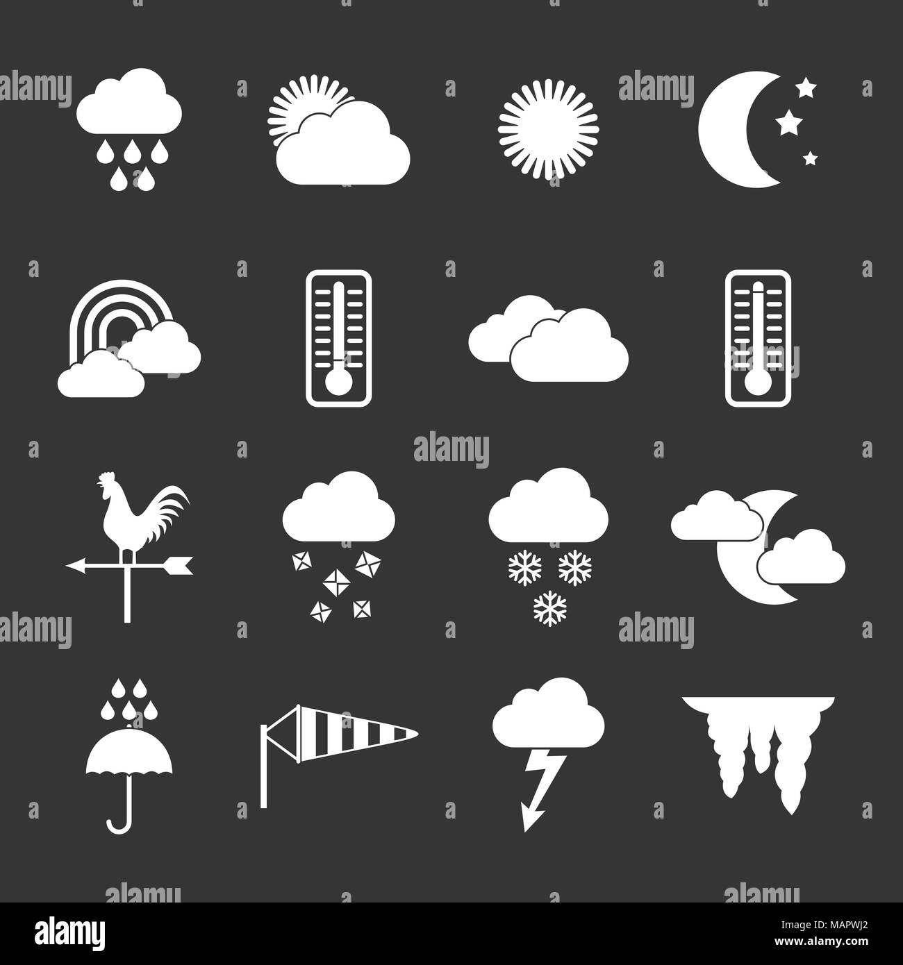 Weather icons set grey vector Stock Vector Image & Art - Alamy