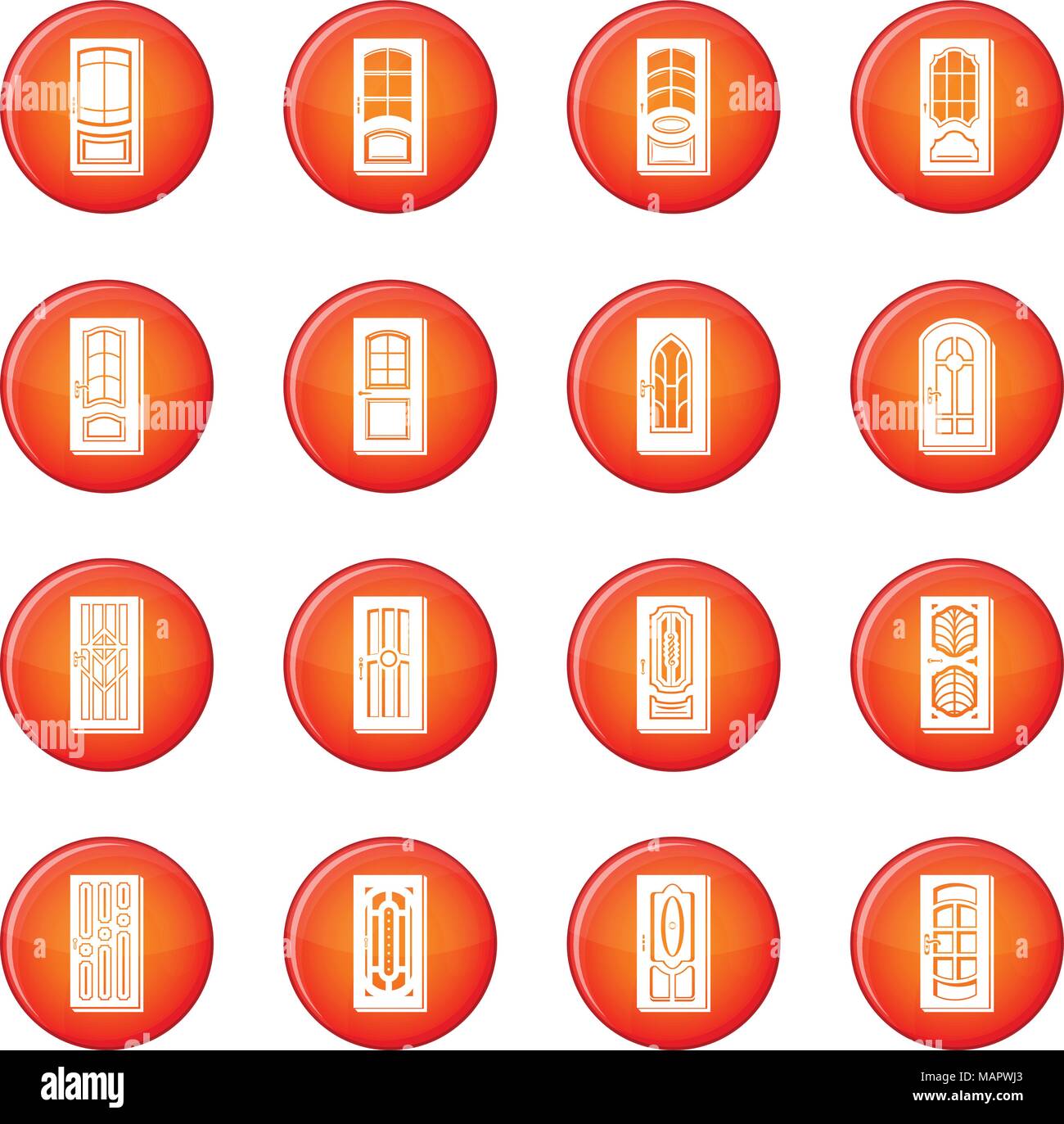 Door icons set red vector Stock Vector Image & Art - Alamy