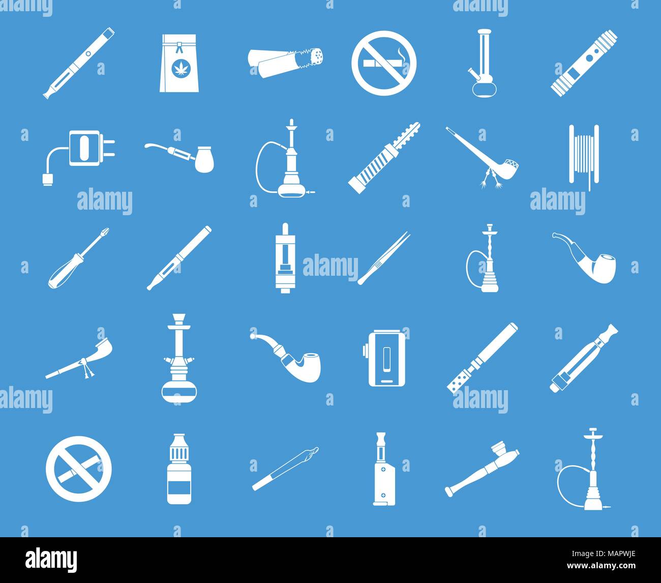 Smoking icon blue set vector Stock Vector Image & Art - Alamy