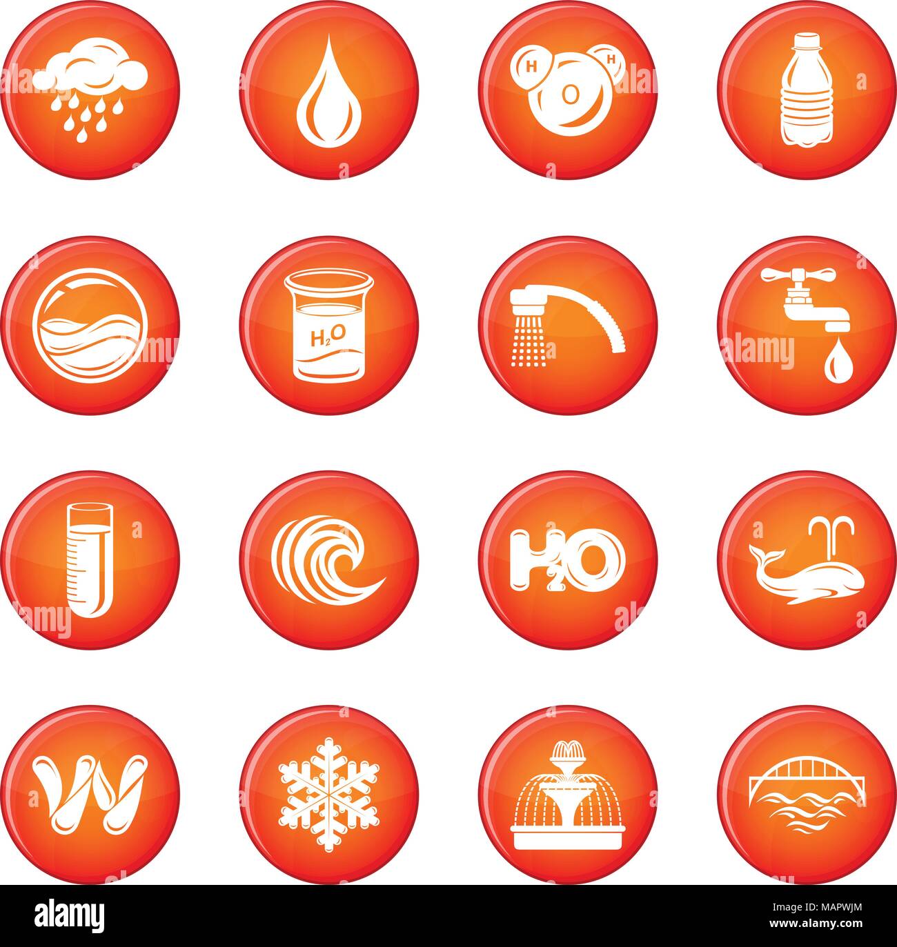 Water icons set red vector Stock Vector Image & Art - Alamy
