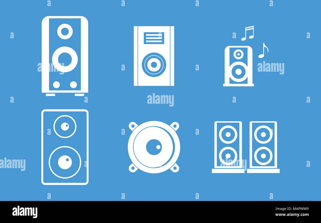 Speaker icon blue set vector Stock Vector Image & Art - Alamy