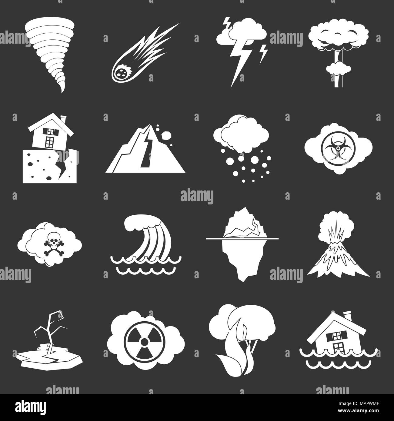 Natural disaster vector icons natural disaster icons earthquake and ...