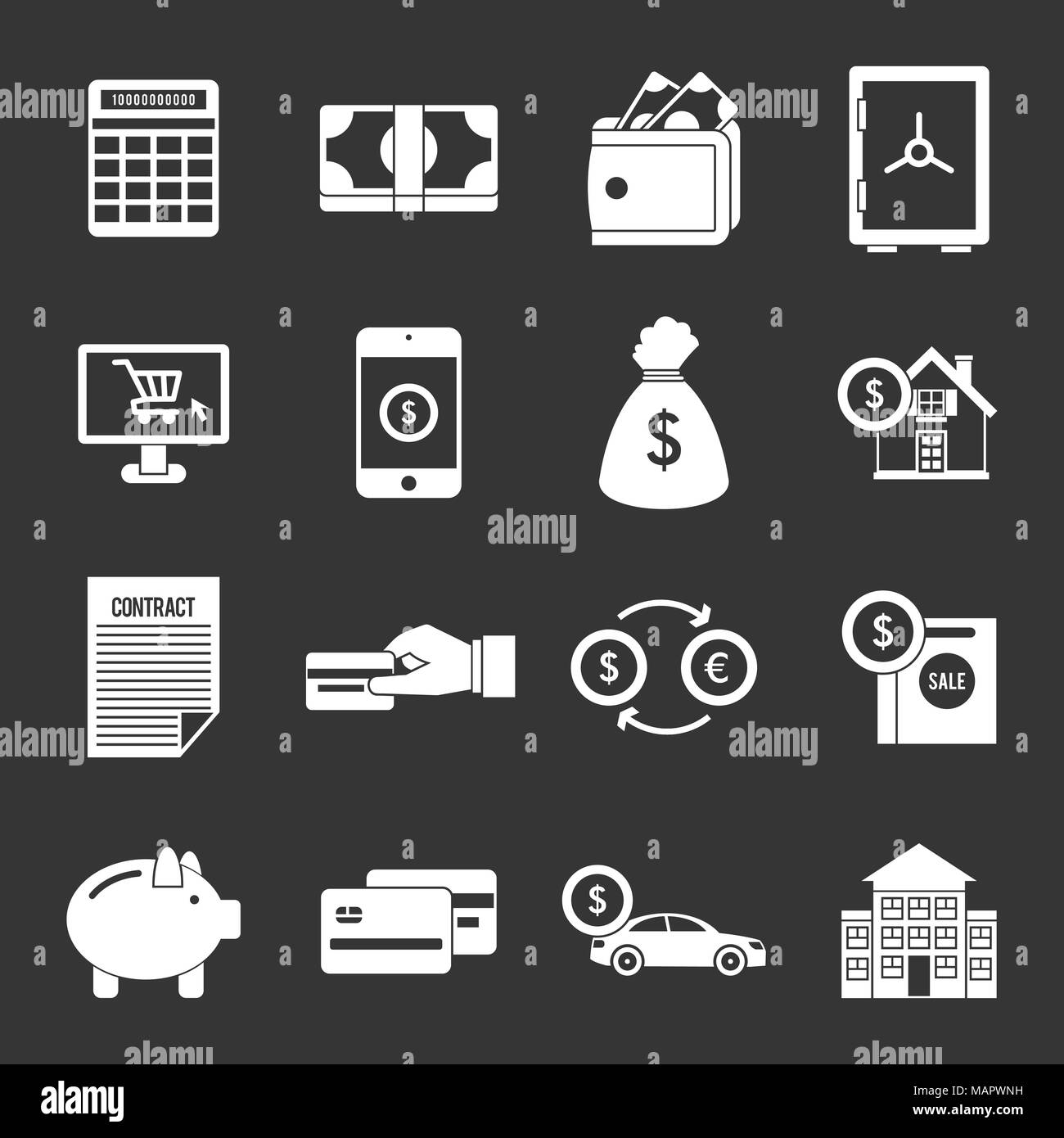 Credit icons set grey vector Stock Vector Image & Art - Alamy