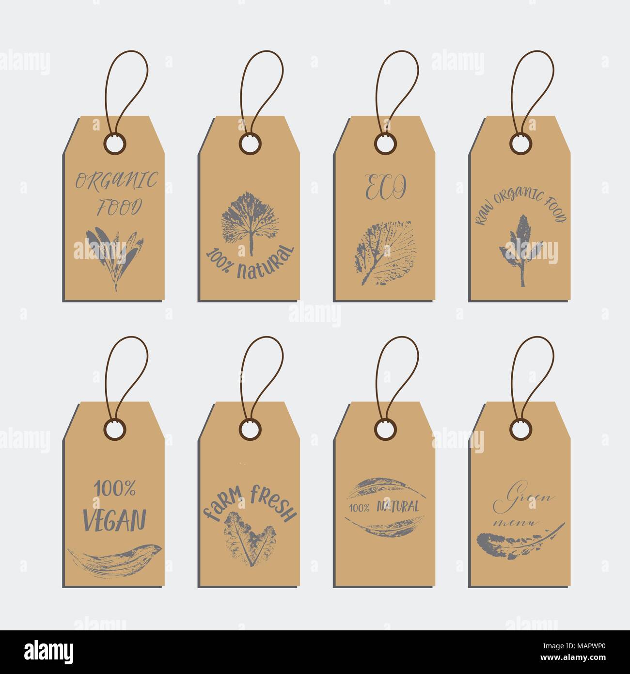 Set of organic food tag and label sticker design elements Stock Vector ...