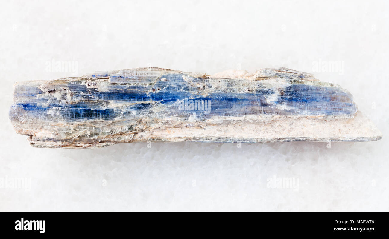 macro shooting of natural mineral rock specimen - raw blue kyanite ...