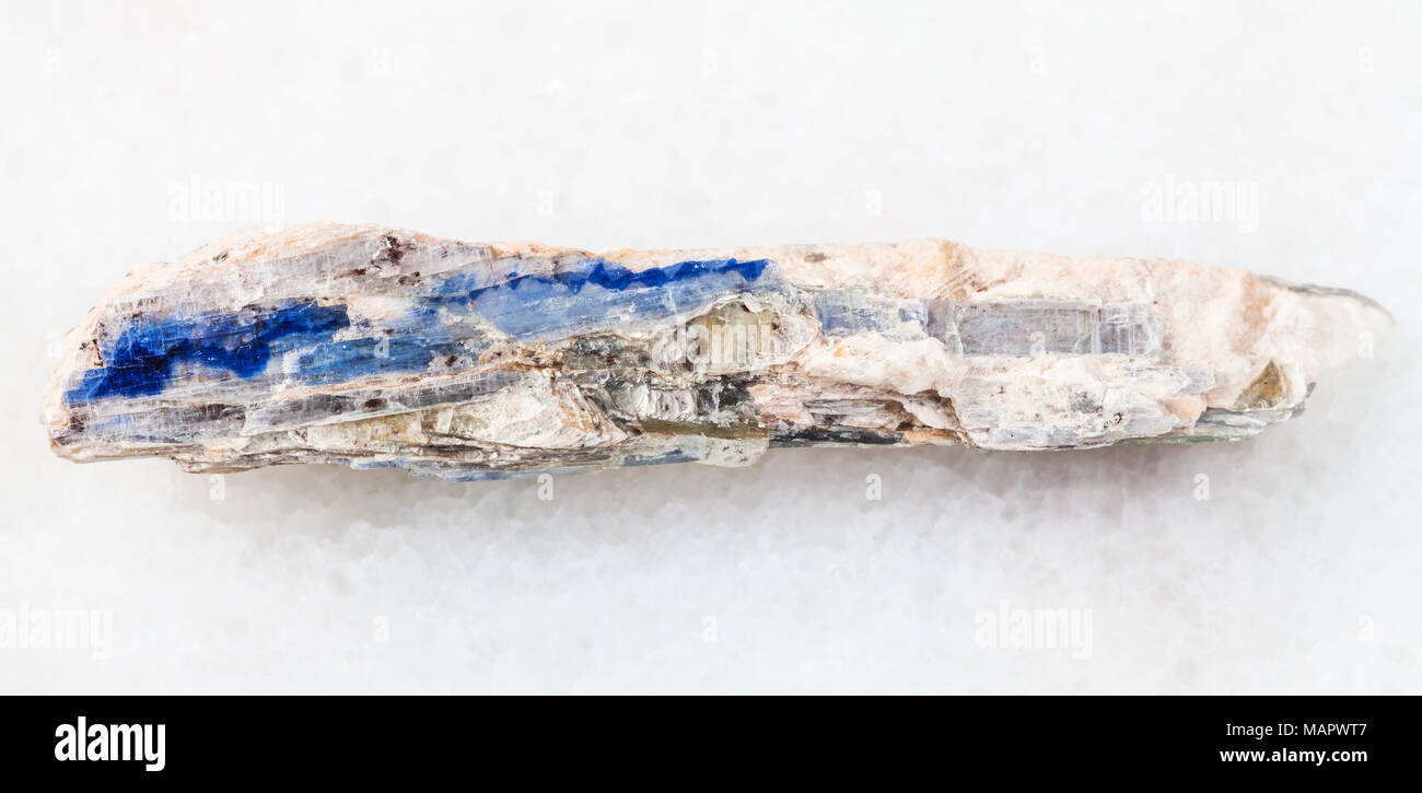 macro shooting of natural mineral rock specimen - rough blue kyanite ...