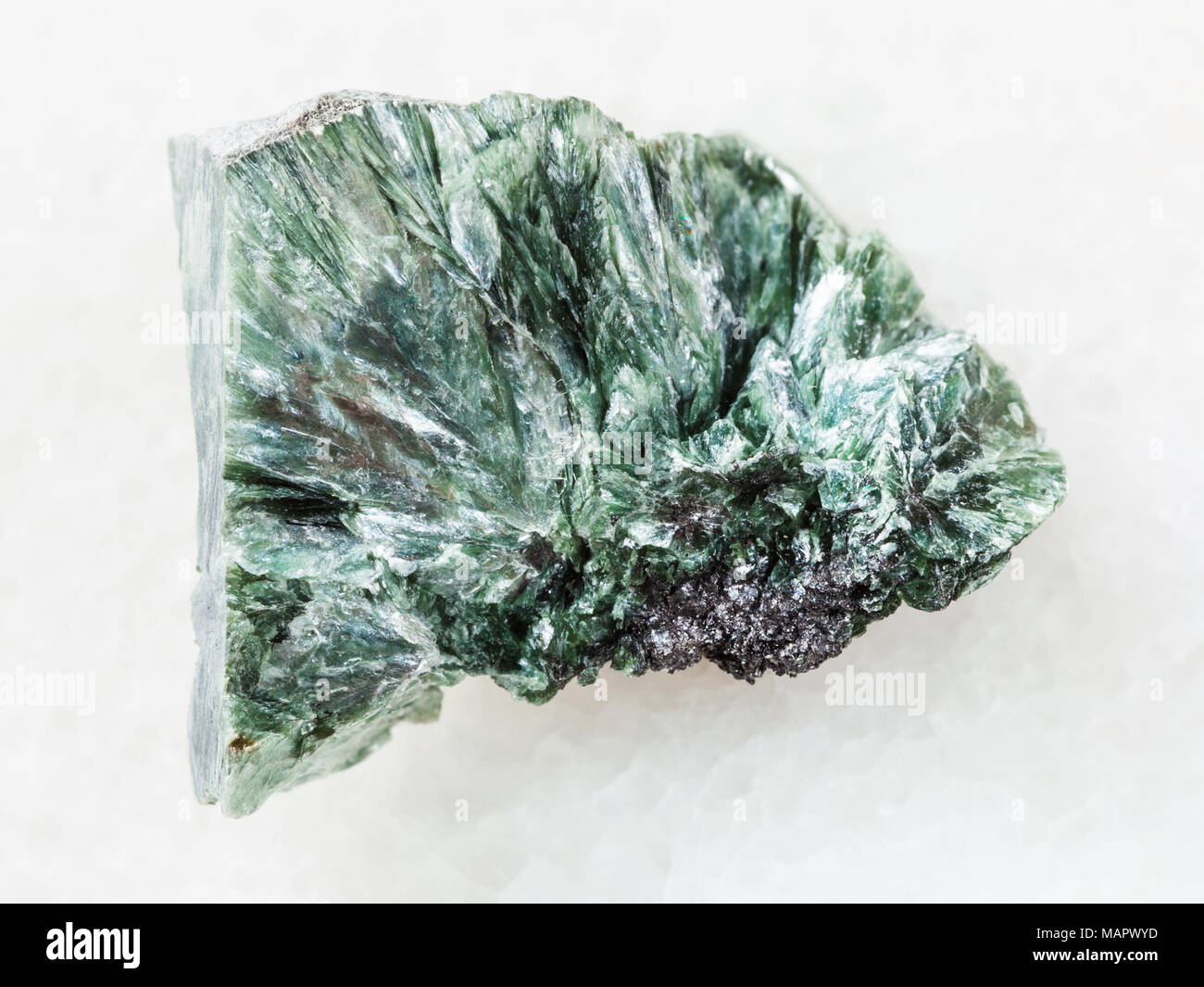 macro shooting of natural mineral rock specimen - rough clinochlore ...