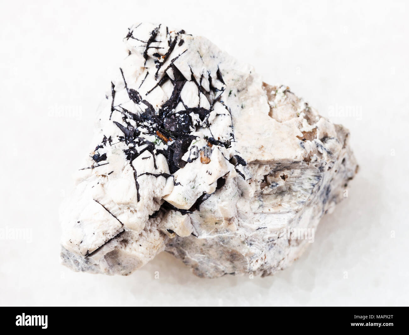 macro shooting of natural mineral rock specimen - Ilmenite black ...