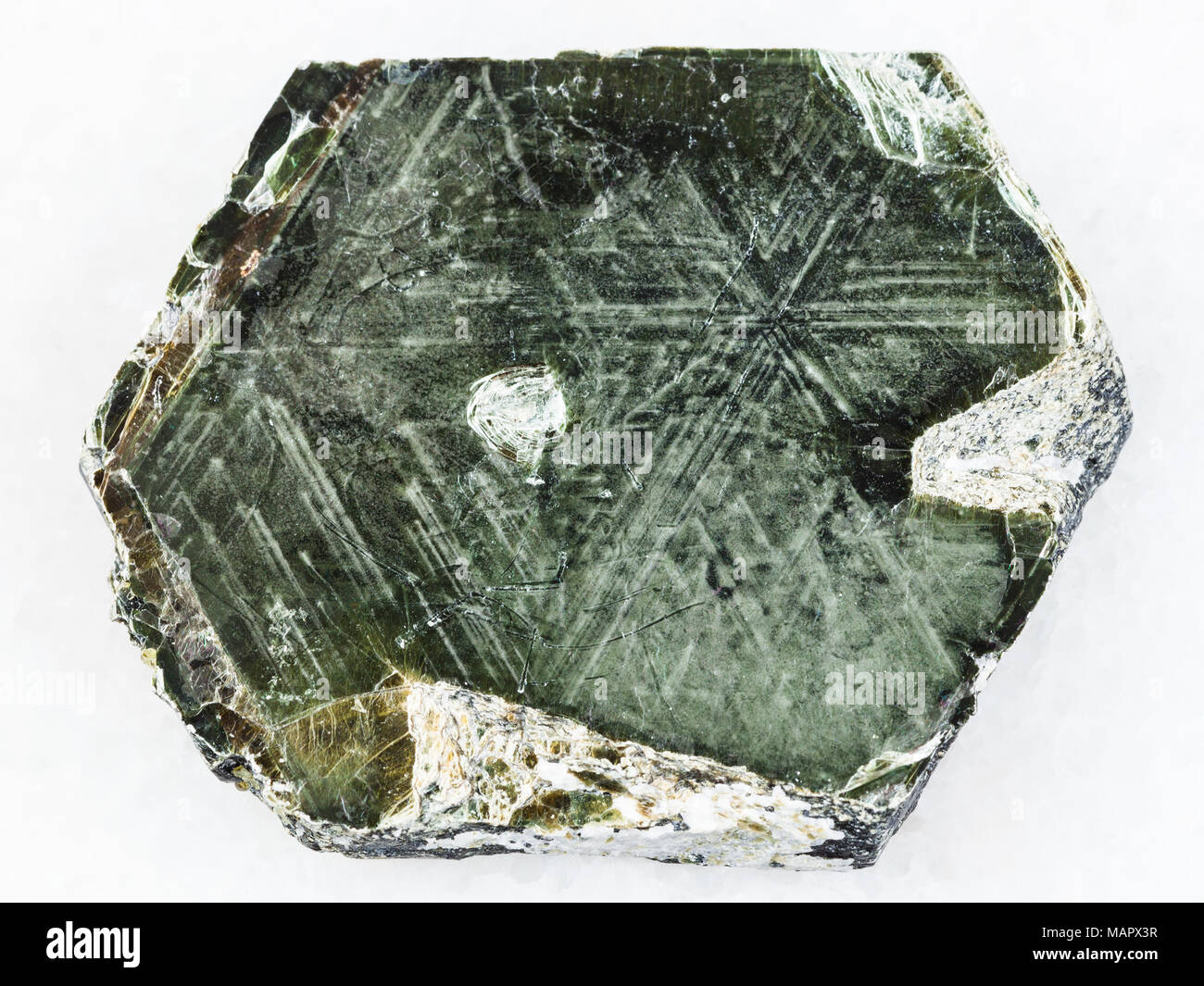 macro shooting of natural mineral rock specimen - Phlogopite mica stone ...