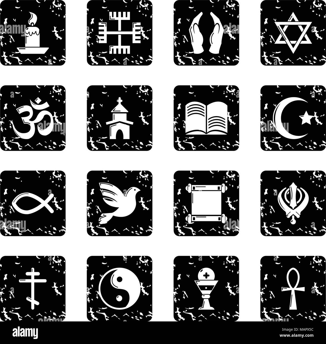 Religion icons set grunge vector Stock Vector Image & Art - Alamy