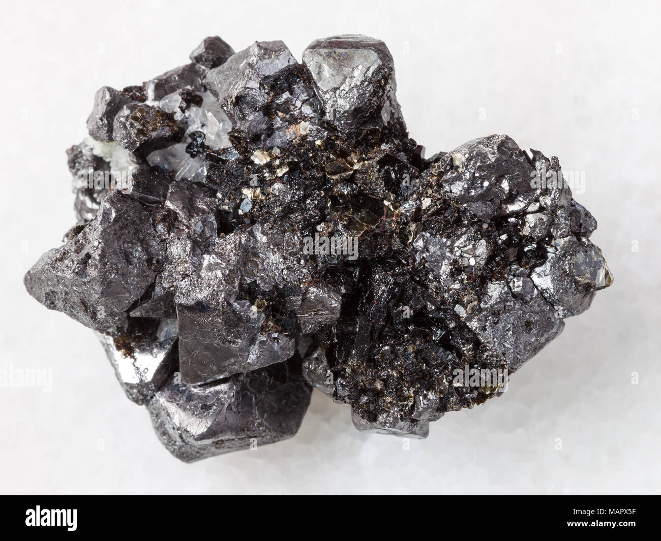 macro shooting of natural mineral rock specimen - rough crystalline ...