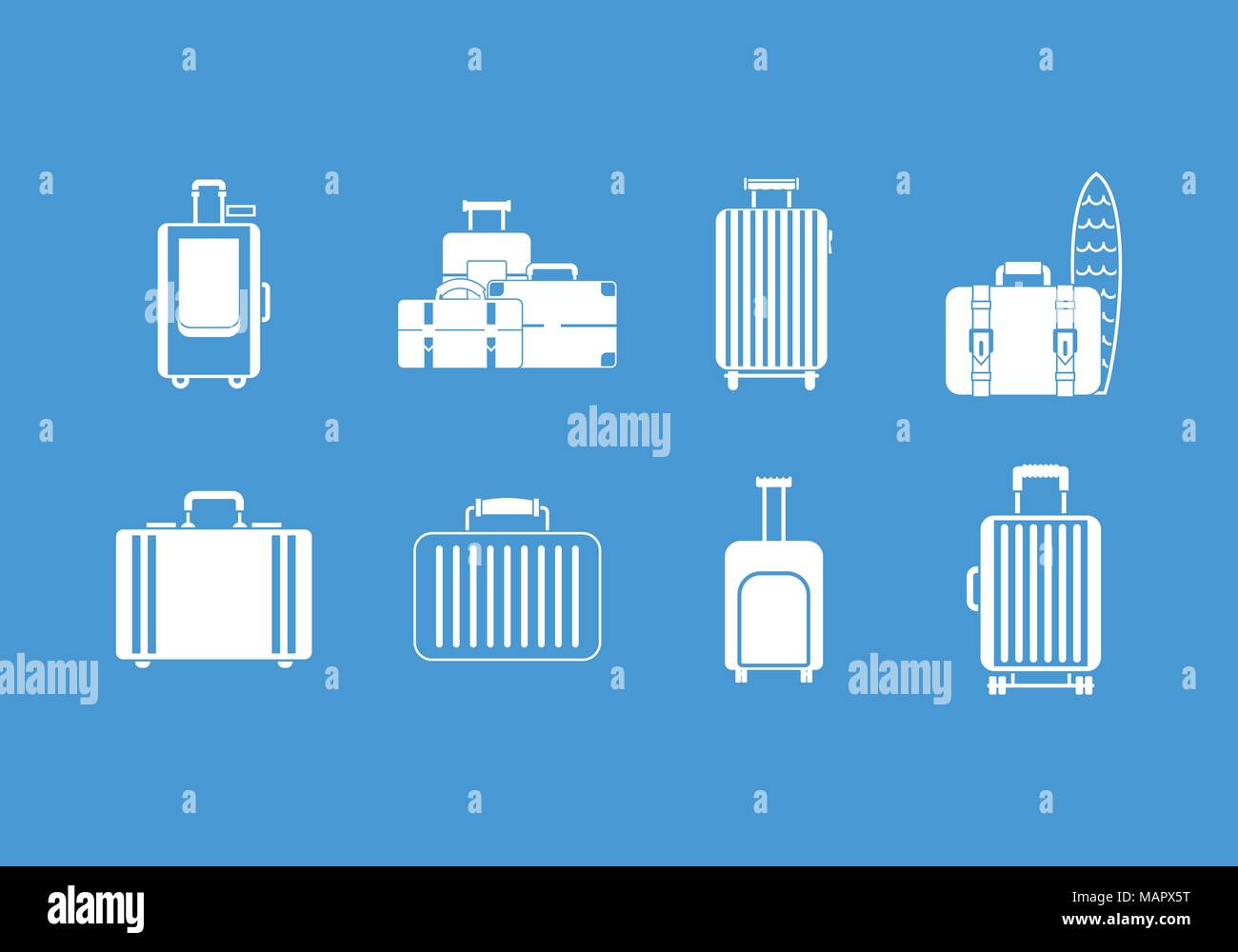 Travel bag icon blue set vector Stock Vector Image & Art - Alamy