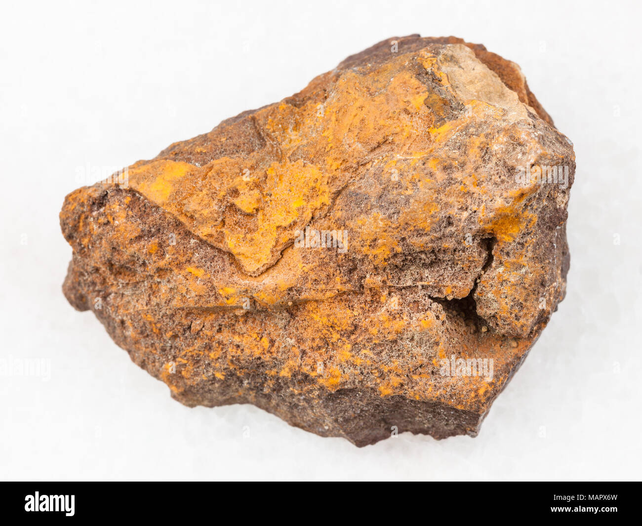 macro shooting of natural mineral rock specimen - rough limonite stone ...