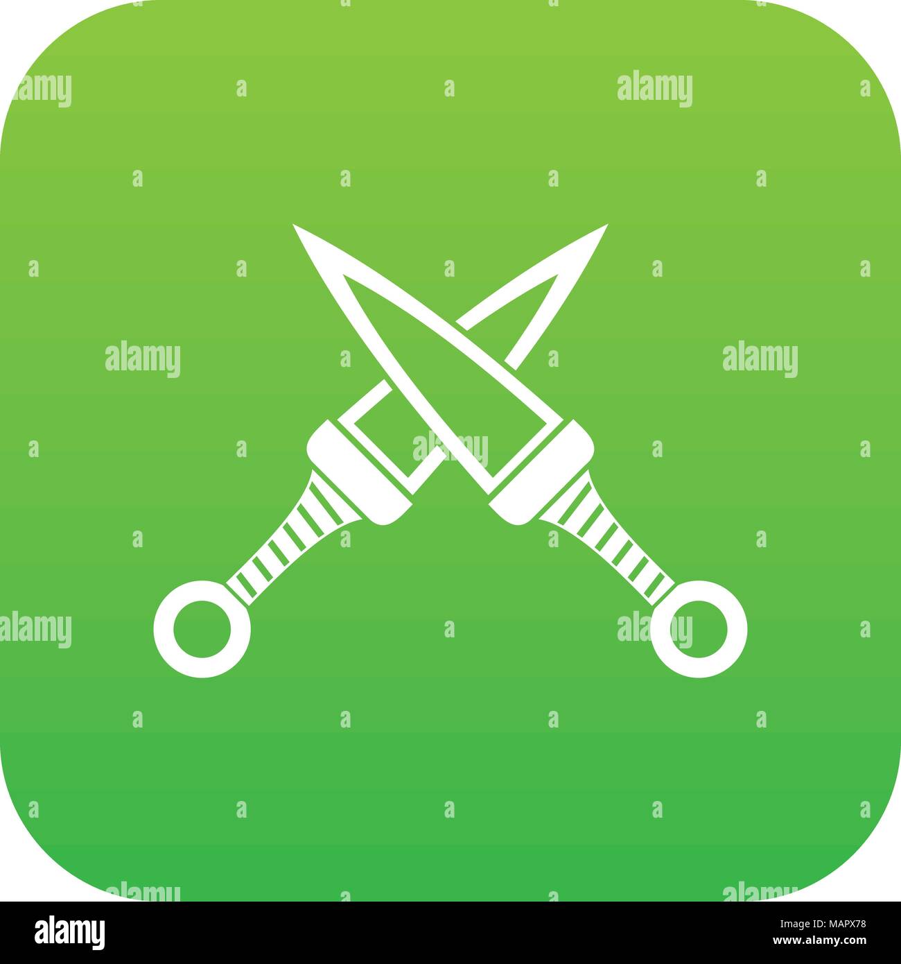 Crossed japanese daggers icon digital green Stock Vector Image & Art ...