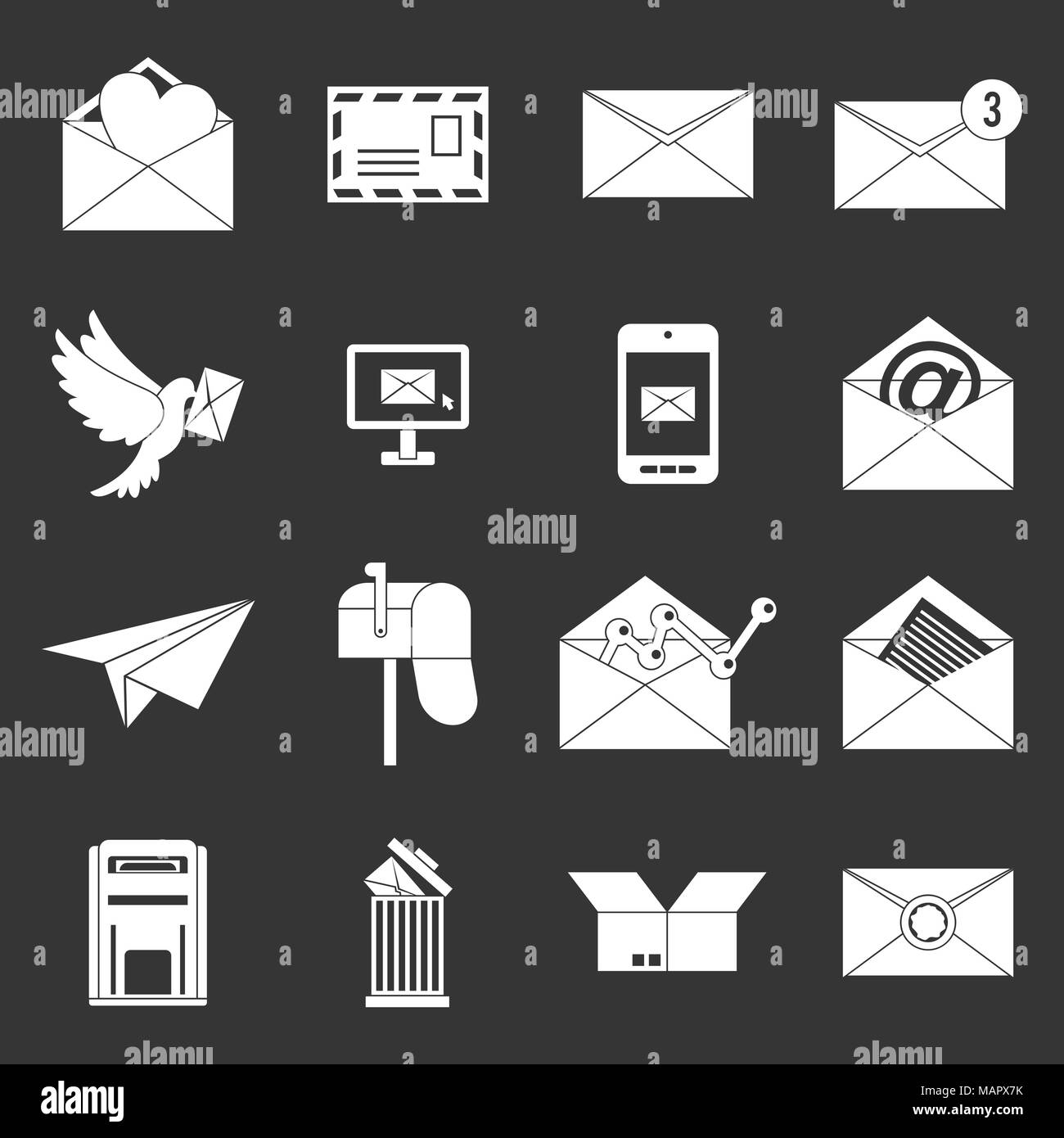 Email icons set grey vector Stock Vector Image & Art - Alamy
