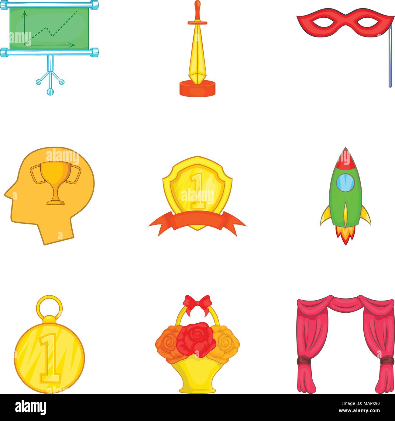 Rise icons set, cartoon style Stock Vector Image & Art - Alamy