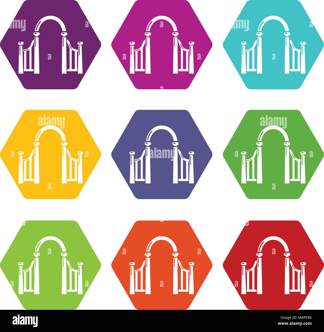 Archway metal icons set 9 vector Stock Vector Image & Art - Alamy