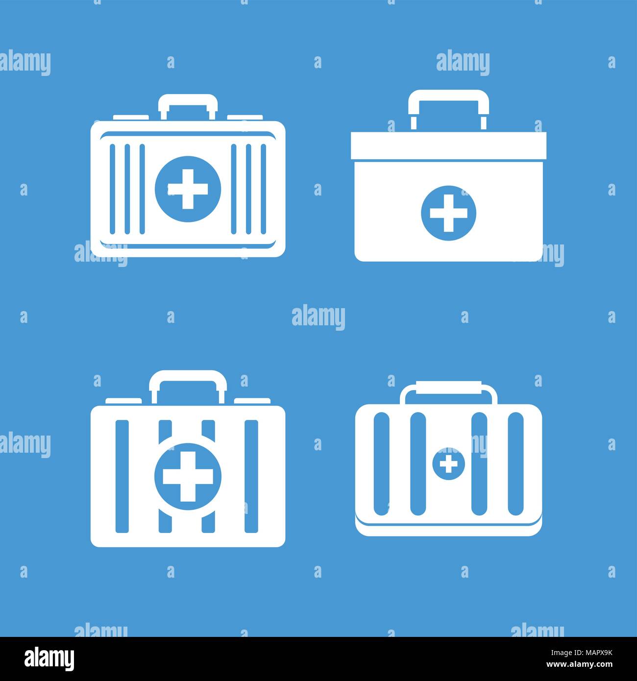 First aid kit icon blue set vector Stock Vector Image & Art - Alamy