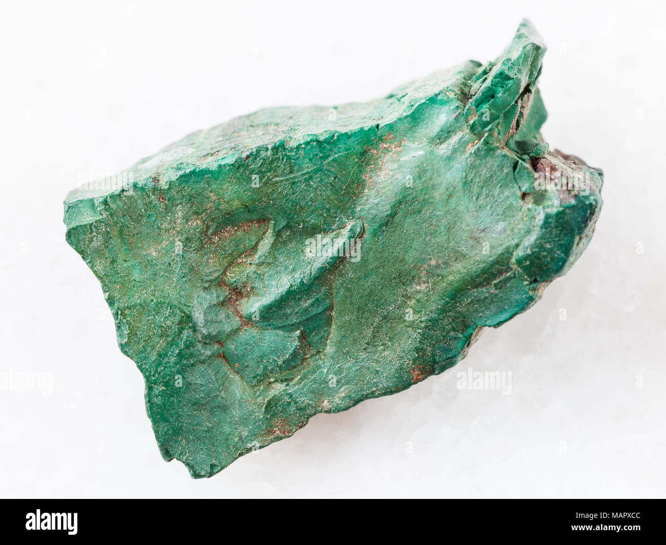 macro shooting of natural mineral rock specimen - rough Volkonskoite ...