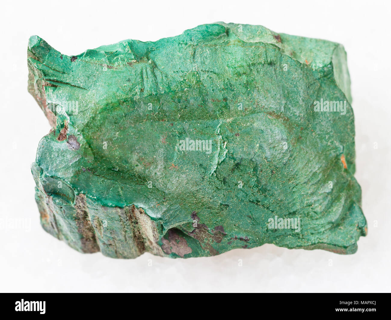 macro shooting of natural mineral rock specimen - raw Volkonskoite ...