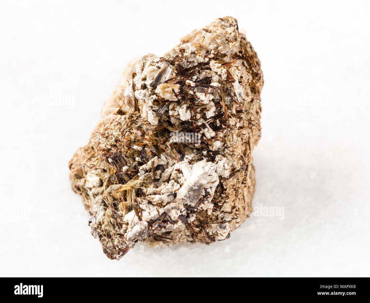 macro shooting of natural mineral rock specimen - brown Astrophyllite ...