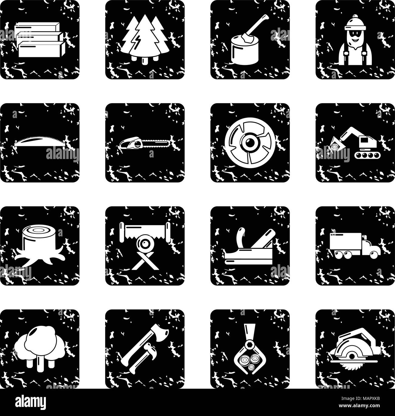 Timber industry icons set grunge vector Stock Vector Image & Art - Alamy