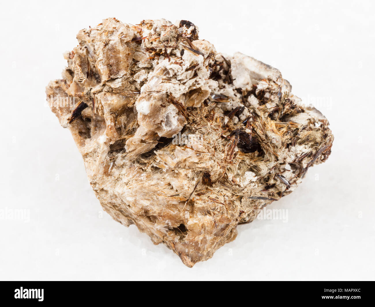 macro shooting of natural mineral rock specimen - brown Astrophyllite ...