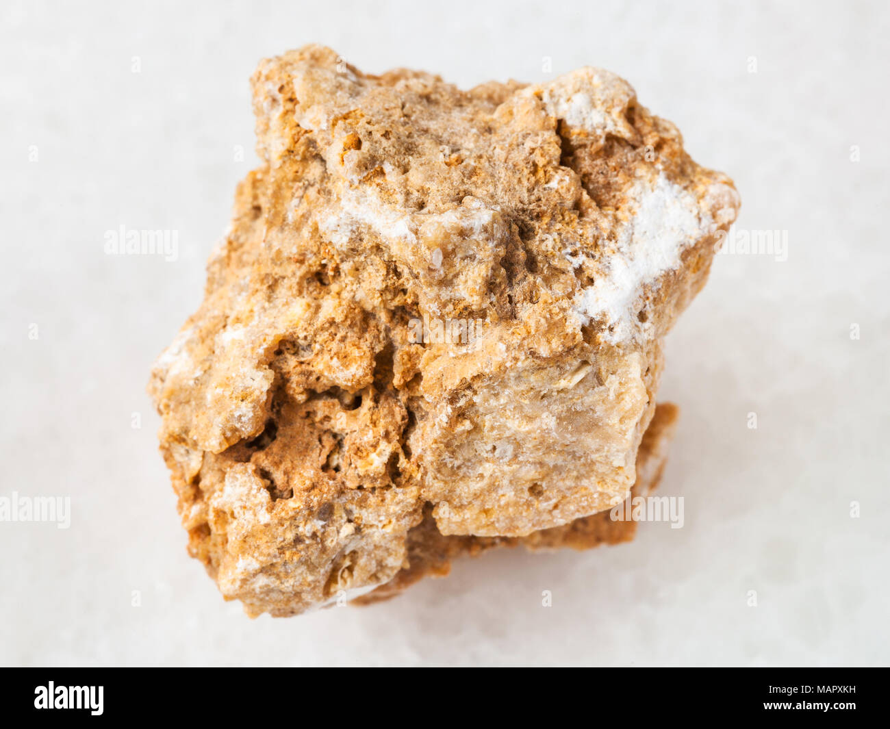 macro shooting of natural mineral rock specimen - raw travertine stone ...