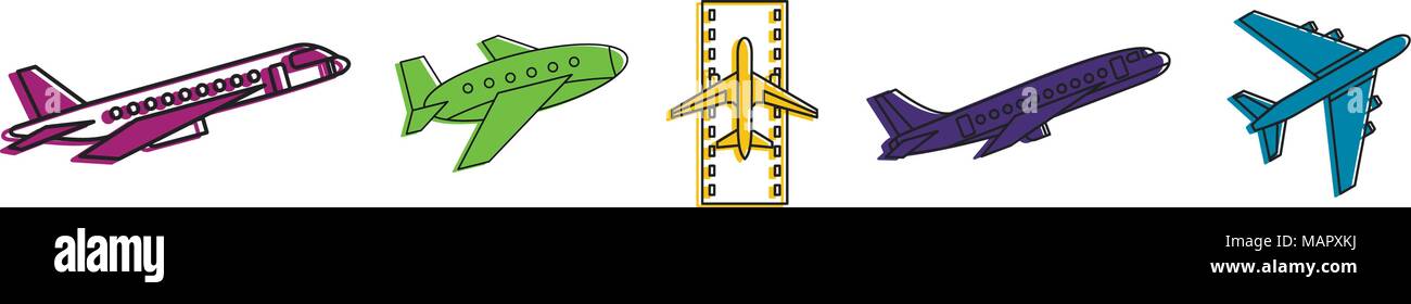 Airbus icon set, color outline style Stock Vector Image & Art - Alamy