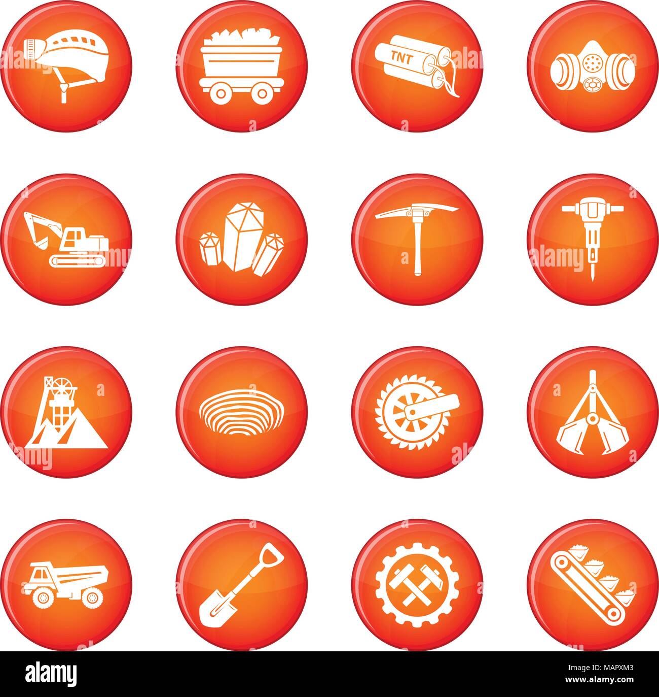 Coal mine icons set red vector Stock Vector Image & Art - Alamy
