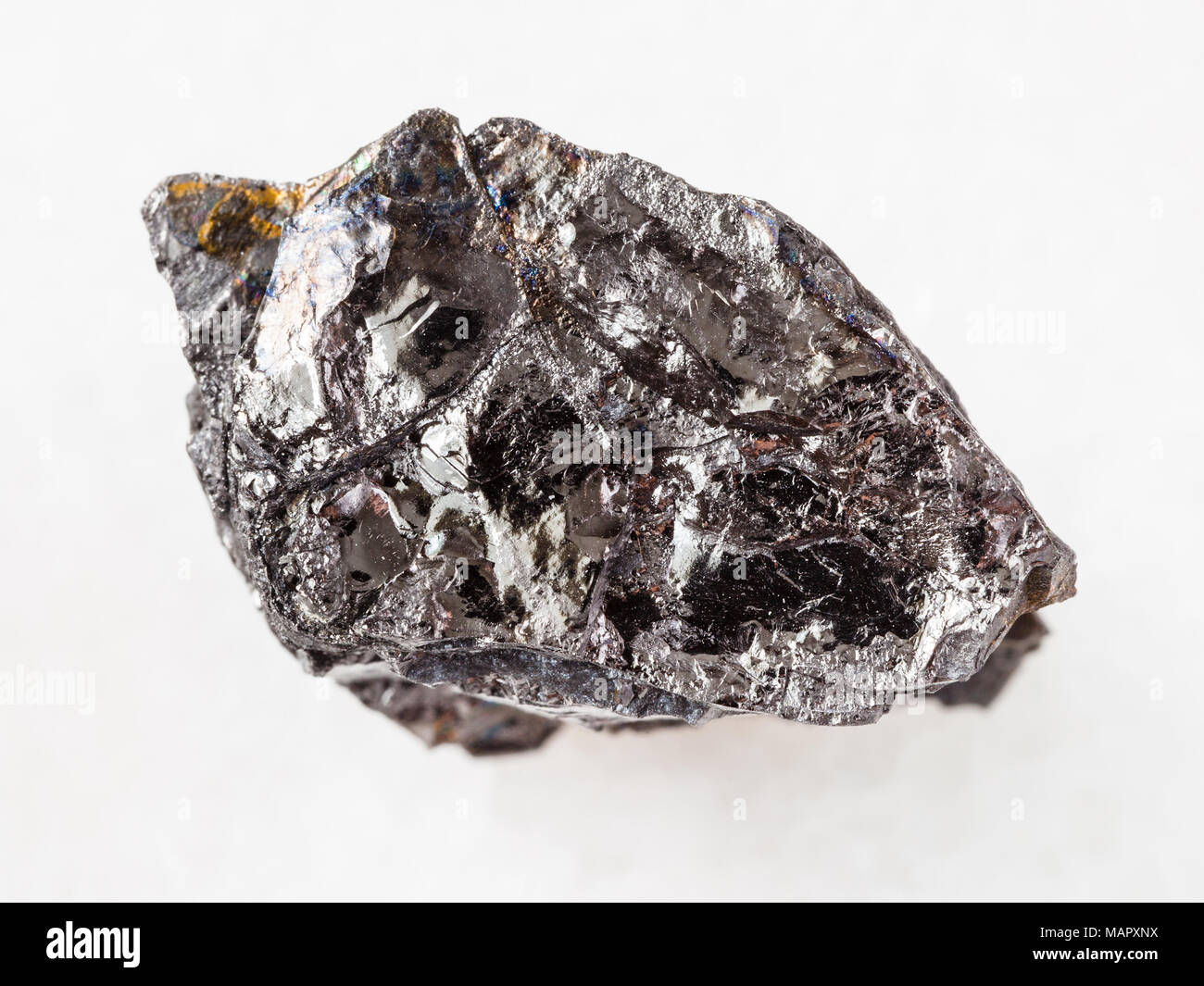 macro shooting of natural mineral rock specimen - piece of Bituminous ...