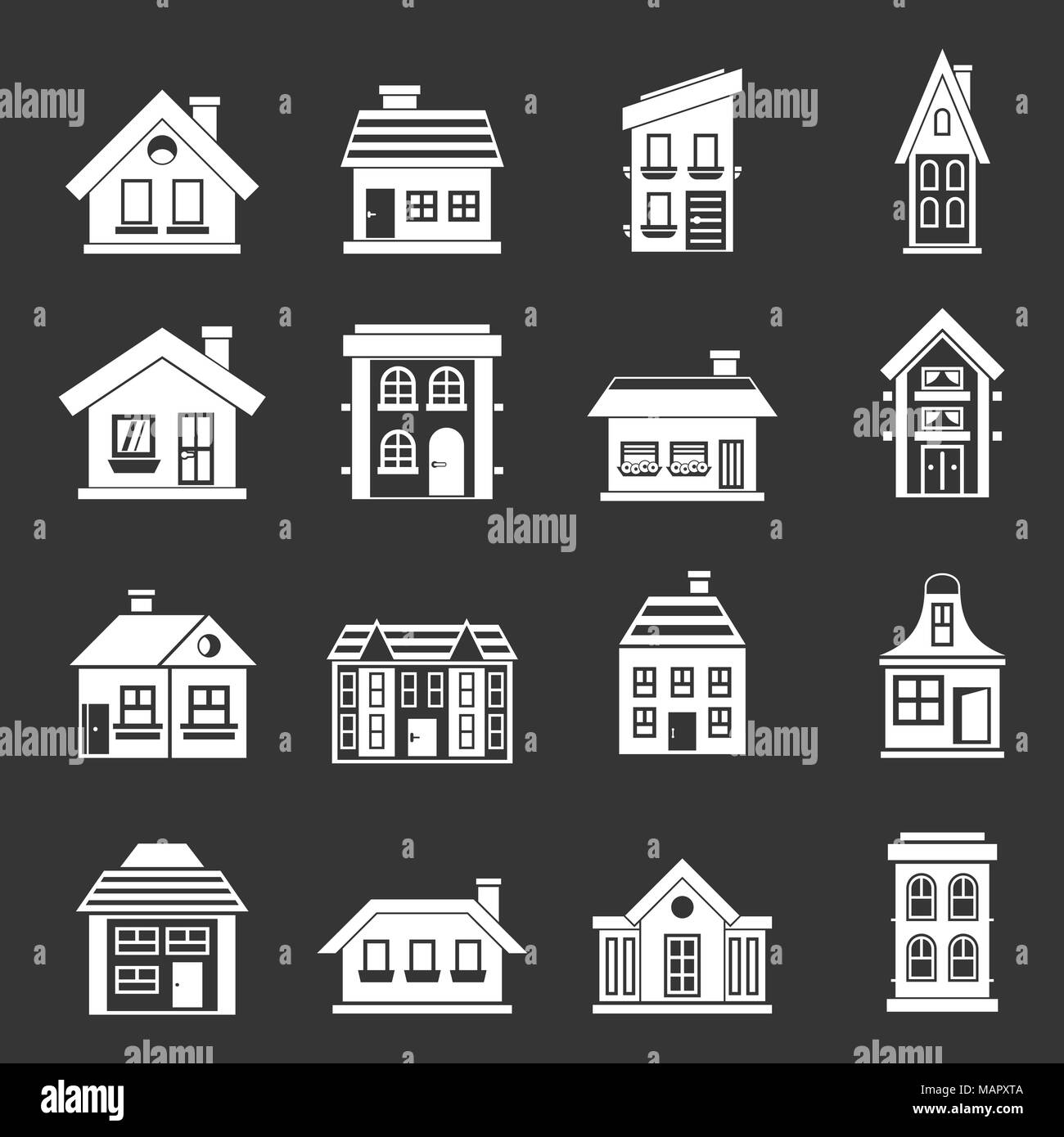 House icons set grey vector Stock Vector Image & Art - Alamy