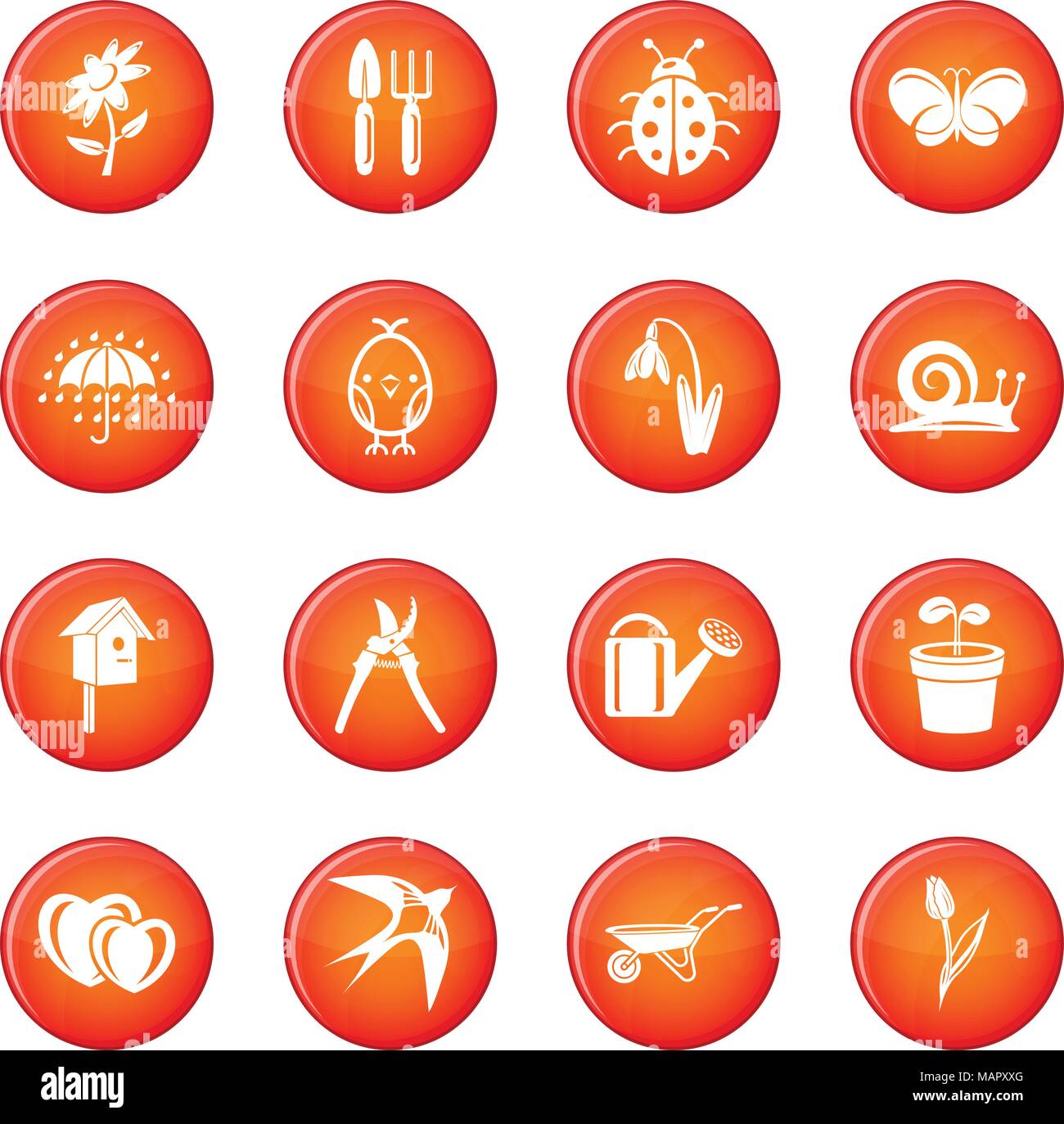 Spring icons set red vector Stock Vector Image & Art - Alamy