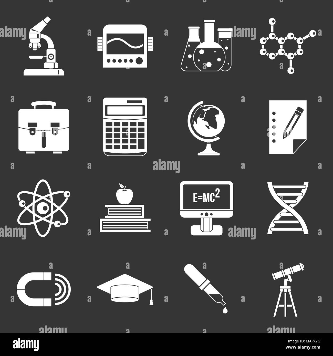 Education icons set grey vector Stock Vector Image & Art - Alamy