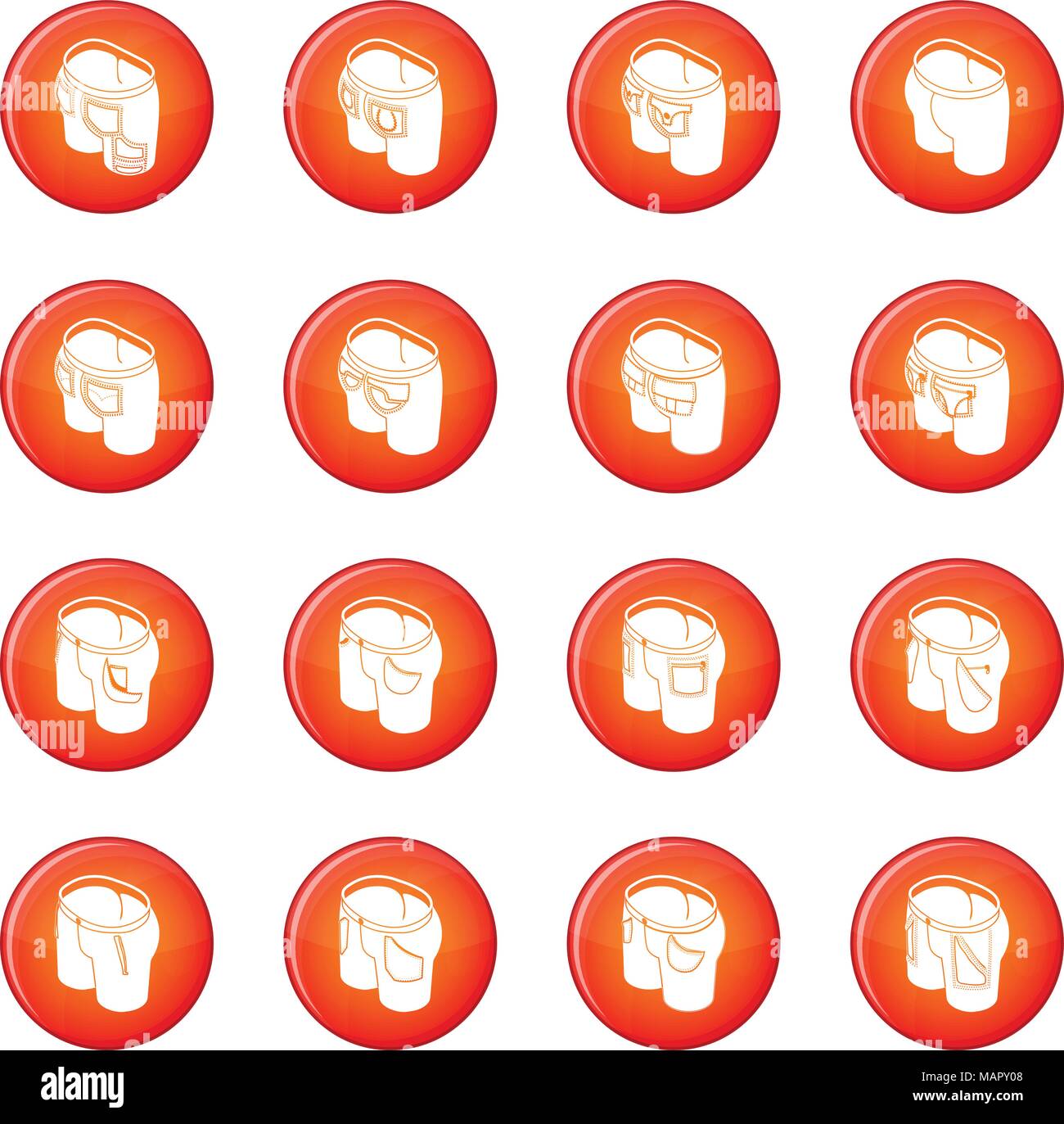 Pants pockets design icons set red vector Stock Vector Image & Art - Alamy